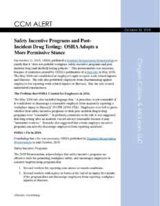 CCM Client Alert -Safety Incentive Programs and Post-Incident Drug ...