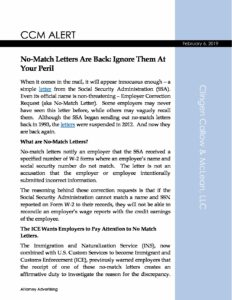 No-Match Letters Are Back | Clingen Callow & McLean, LLC